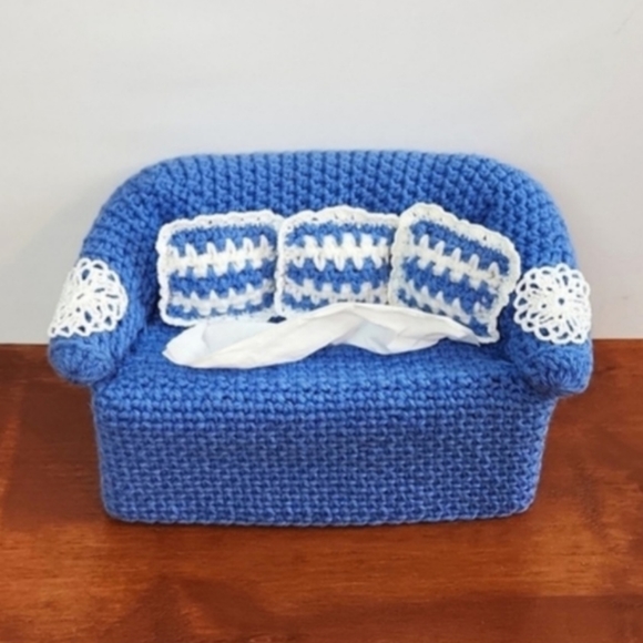 Hand Made | Other | Crotcheted Couch Tissue Box Cover | Poshmark